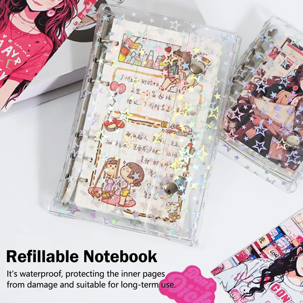 3-Size Refillable Notebook Cover for A6 A7 M5 Pocket, PVC Binder with ...