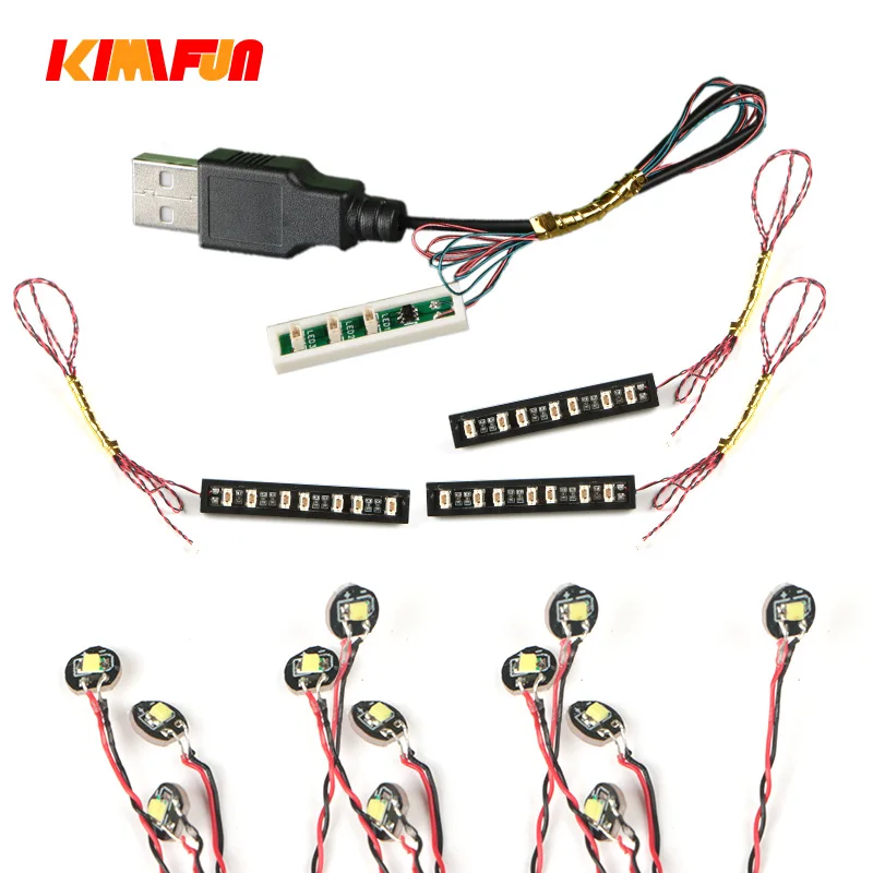 12PCS USB 1x1 LED 3-Way Running Water Lamp Building Blocks DIY Twinkle ...