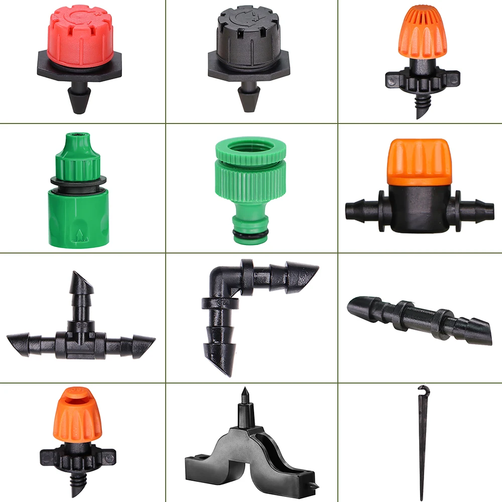 Durable-Garden-Irrigation-Connector-Barbed-Single-Double-Tee-Elbow-Drip ...