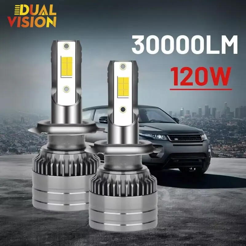 Dualvision H7 Led Headlight 30000LM 120W H4 H8 H9 H11 H1 Turbo Lamps Canbus HB3 HB4 9005 9006 ...