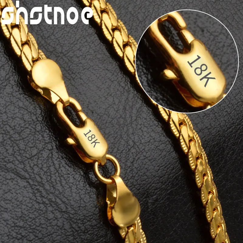 925-Sterling-Silver-16-18-20-22-24-Inch-6mm-Gold-Silver-Side-Chain ...