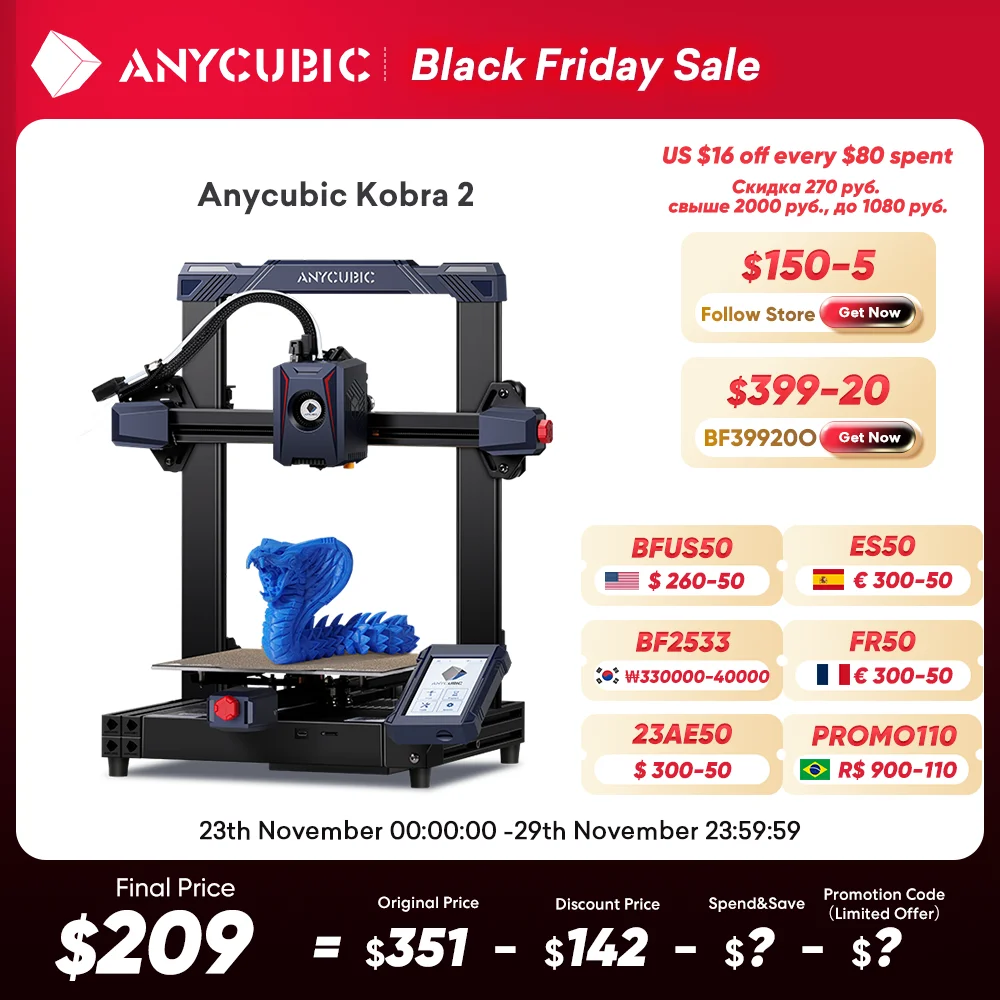 Anycubic-Kobra-2-FDM-3D-Printer-LeviQ-2-0-Automatic-Leveling-Smart-Z ...