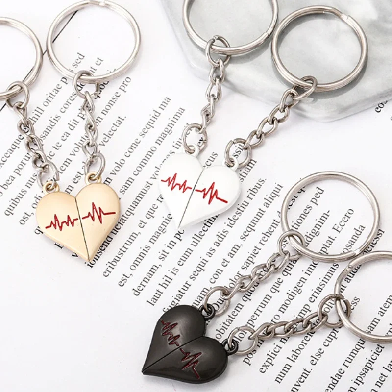 Love-Heart-Electrocardiogram-Couple-Magnetic-Suction-Keychains ...
