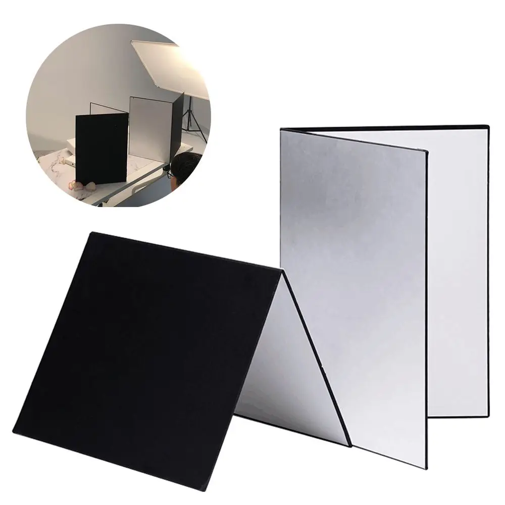 A3 Noir Blanc Silv-Réflecteur de lumière de studio photo, 3 en 1 ...