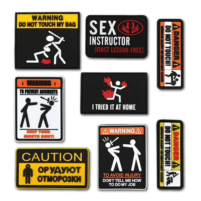 WARNING-TOUCH-ME-PVC-Rubber-high-quality-patches-Tactical-military ...