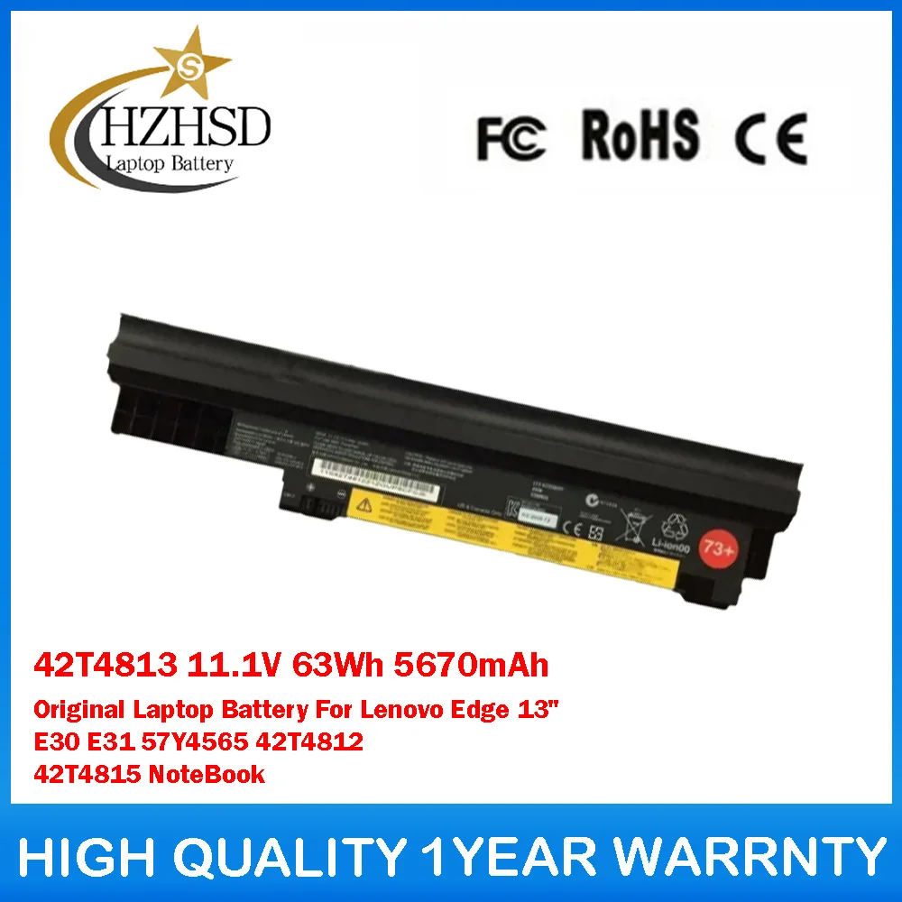 42T4813 11.1V 63Wh 5670mAh Original Laptop Battery For Lenovo Edge 13 ...