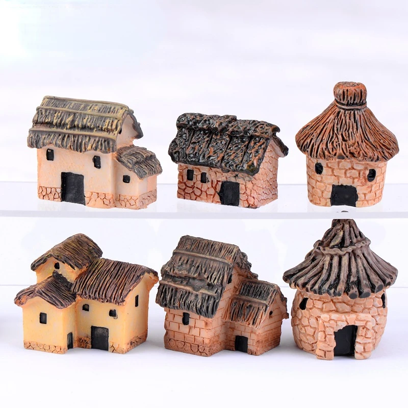 Chinese Antique Mini House Fairy Garden Miniatures Villa Castles Retro ...