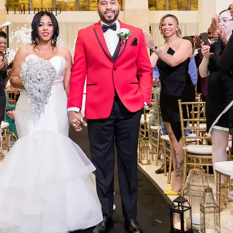 Red-Wedding-Suits-for-Men-3-Pieces-Peaked-Lapel-One-Button-Blazer ...