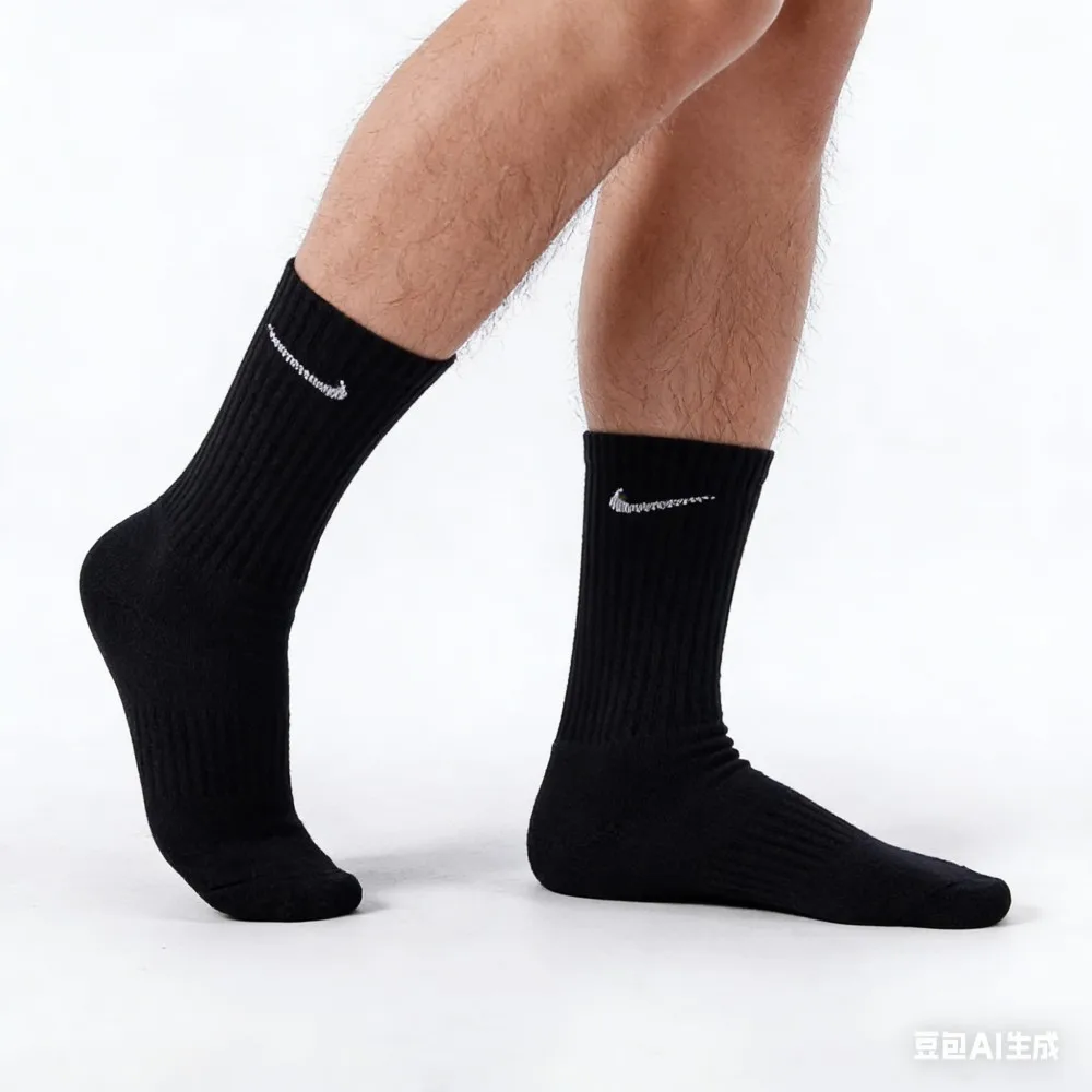 Nike EVERYDAY CUSH CREW 3PR Knit Running Mid-Calf Socks Unisex Training ...