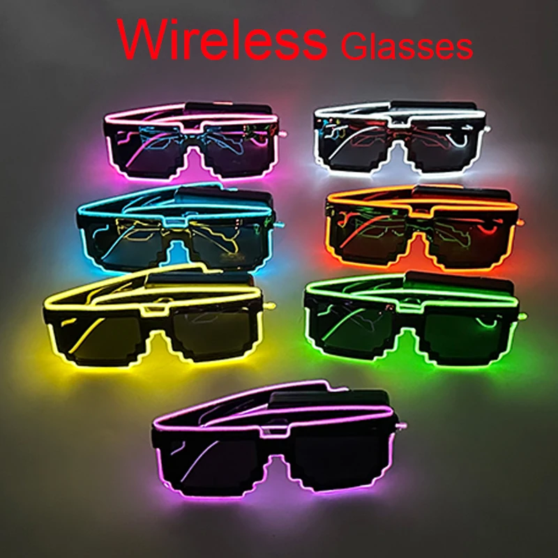 Wireless-LED-Glasses-Party-Light-Up-Disco-Neon-Shining-Colorful ...