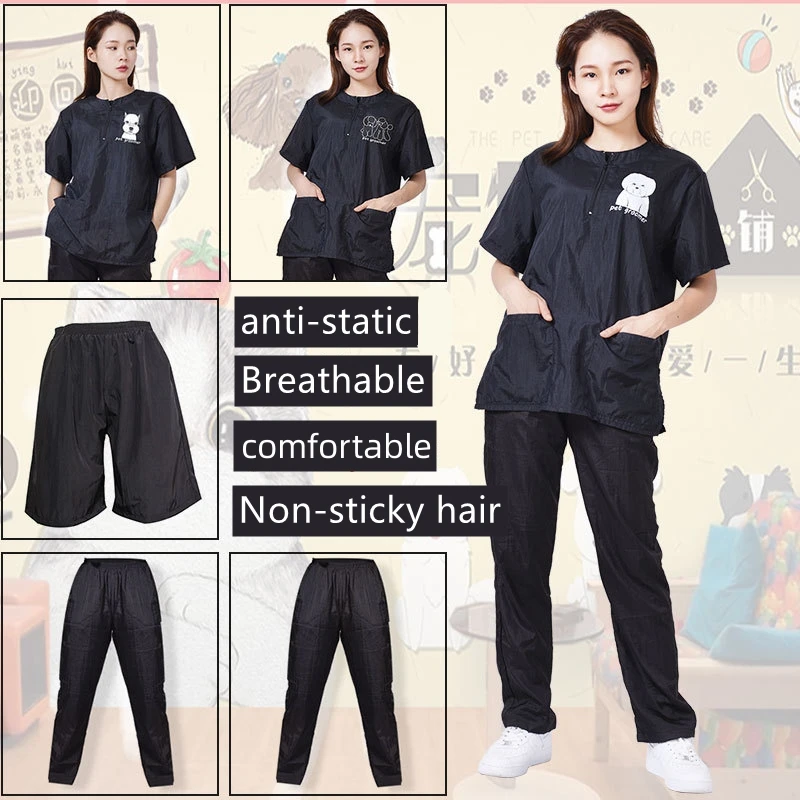 Breathable Dog Grooming Clothing Pants Summer Pet Groomer Work Clothes ...