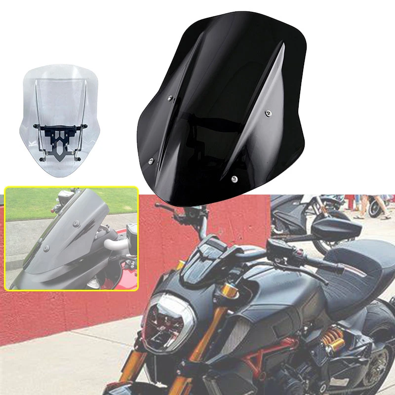 2021 new Motorcycle Windshield Windscreen Shield Screen with Mounting ...