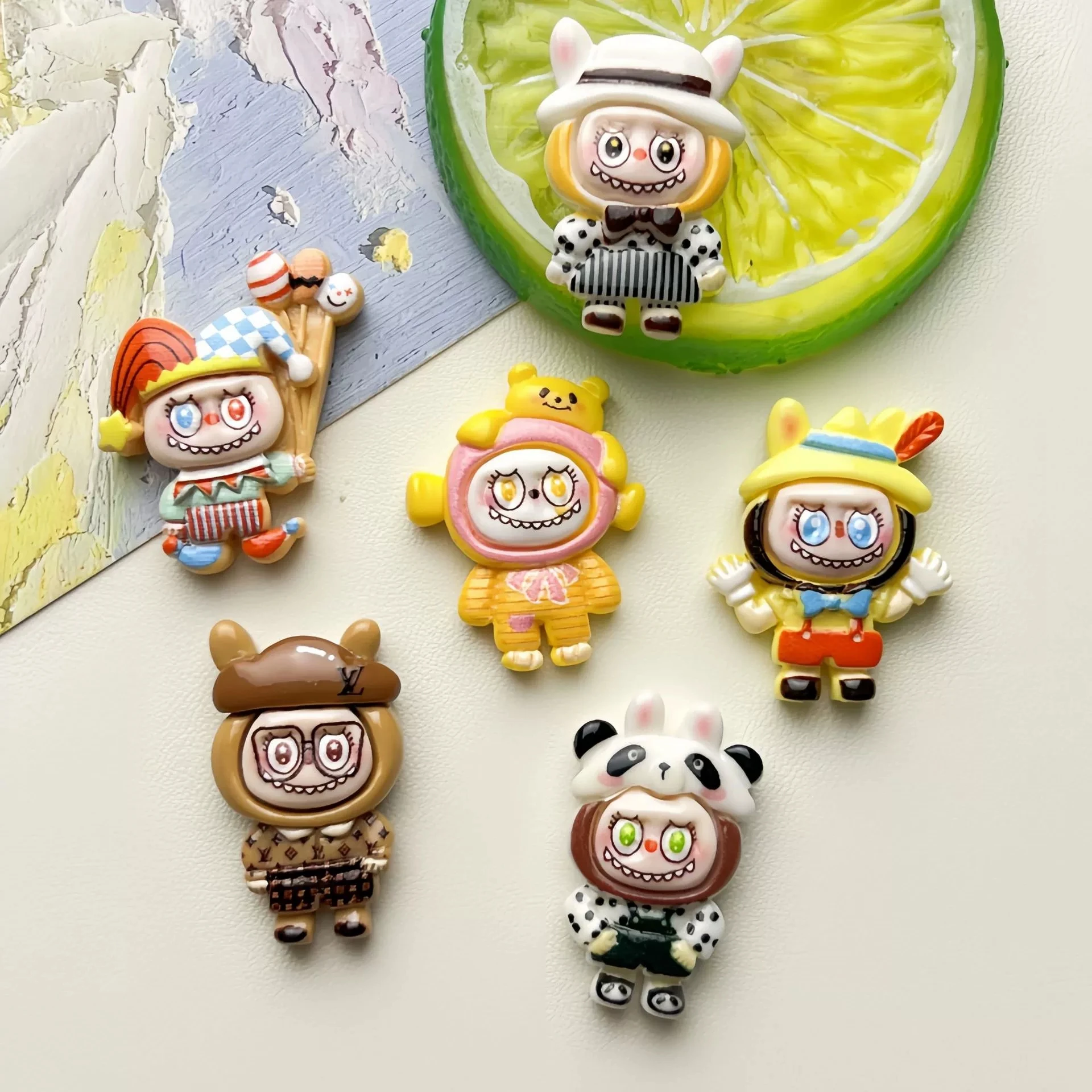 Cartoon-bright-surface-changeable-Labubu-resin-handmade-DIY-cream-glue ...