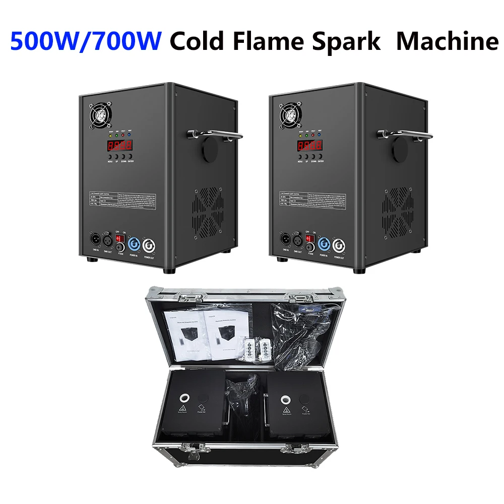 2PCS-700W-Cold-Sparks-Machine-Flightcase-Stage-Effect-500w-Sparkler ...
