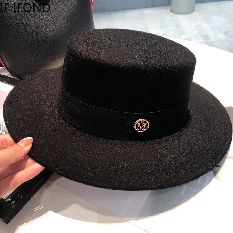 Fedora Hats for Women Flat Top Fashion Elegant Bowler Dress Caps Panama ...
