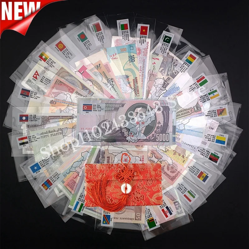 52Pcs-Notes-from-28-Countries-UNC-Real-Original-Banknotes-Note-with-Red ...