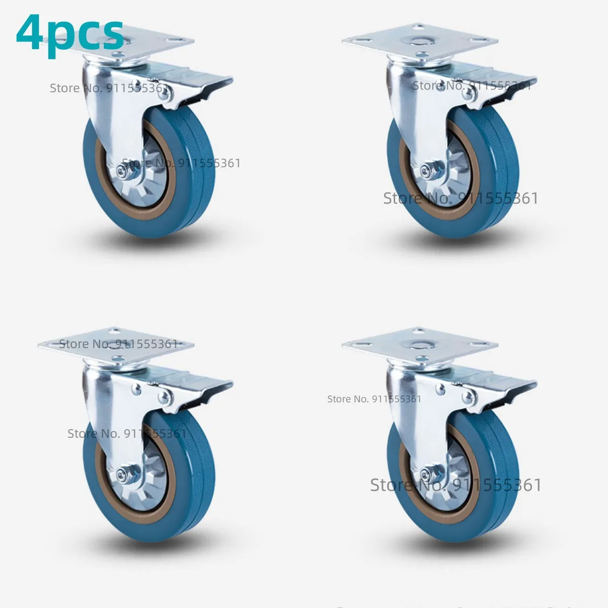 Heavy-Duty-Furniture-Caster-Rubber-Swivel-Castor-Wheel-Trolley-Caster ...