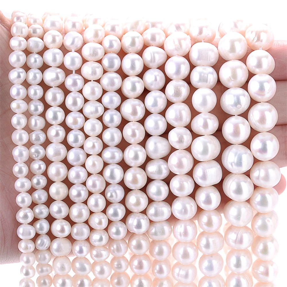 Natural-Freshwater-Cultured-Pearls-AA-White-Oval-Pearl-Punched-Bulk ...