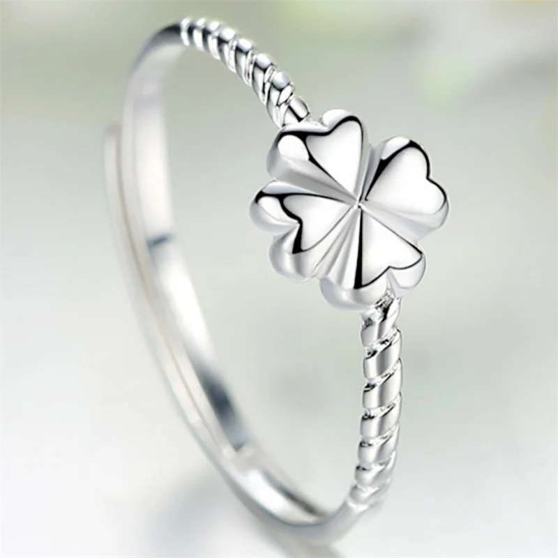 Classic Clover Flower Ring For Girl Finger Accessories Trendy 925 ...