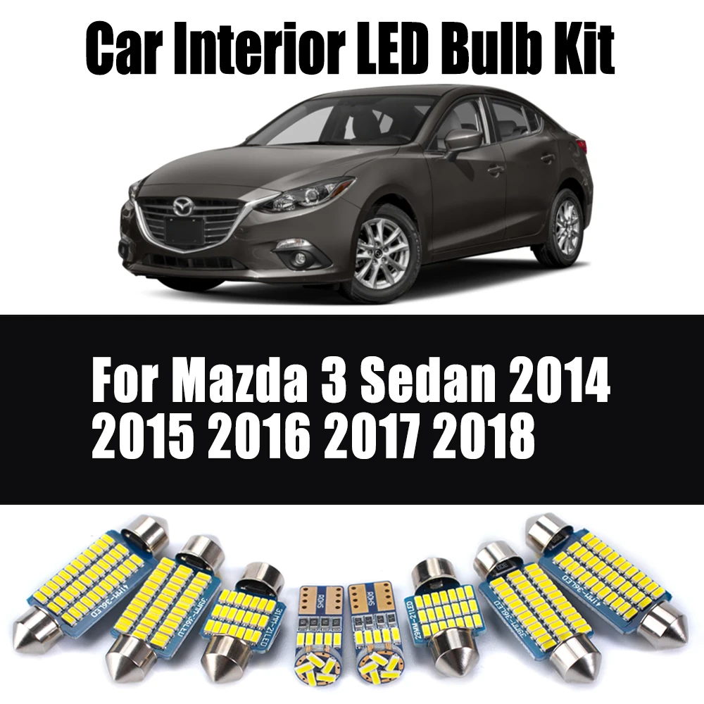 8Pcs For Mazda 3 Sedan 2014 2015 2016 2017 2018 Map Dome Trunk Lamp Car ...
