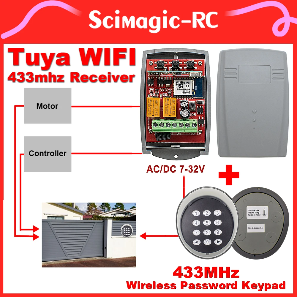 2ch-Tuya-Smart-Garage-Receiver-Control-with-WIFI-and-433MHz-RF-Keypad ...