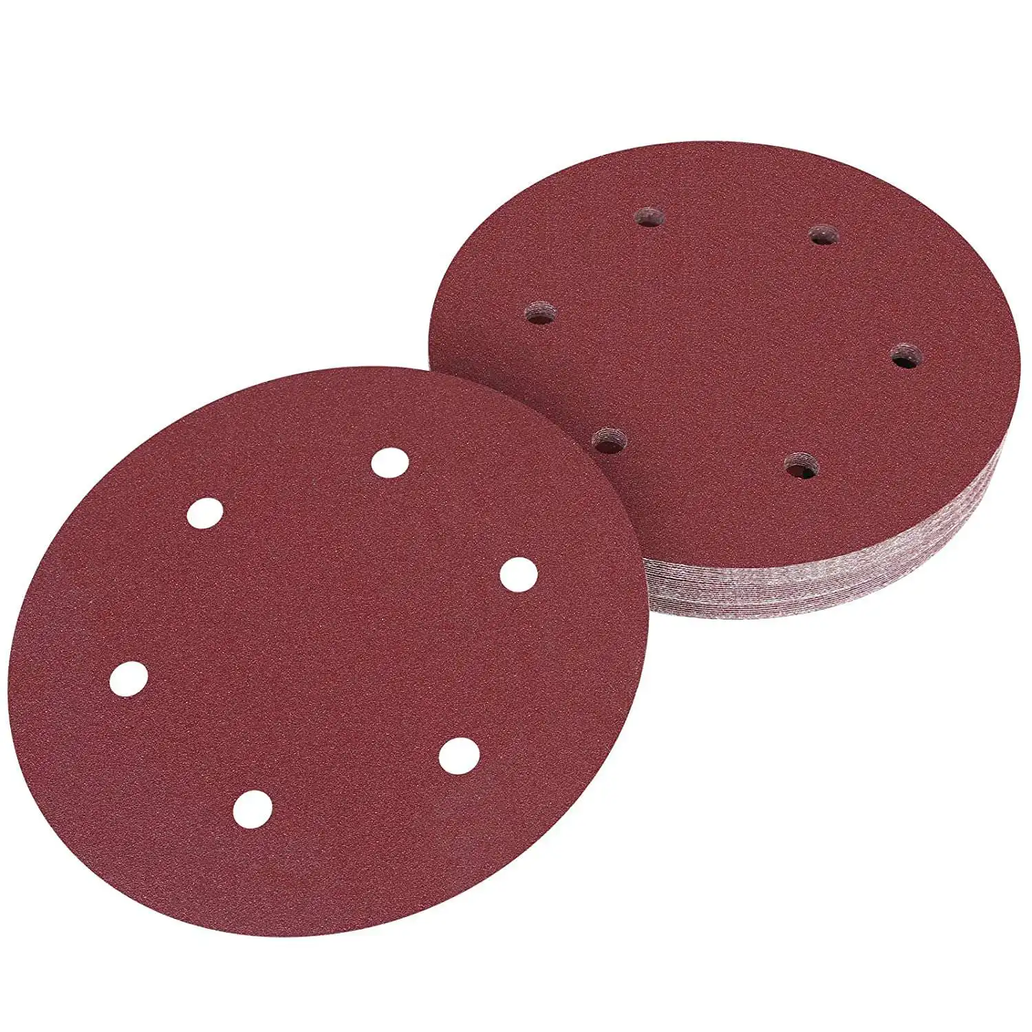 30Pcs-225mm-Sanding-Discs-120-Grit-Hook-and-Loop-Sand-Paper-Pad-6-Holes ...