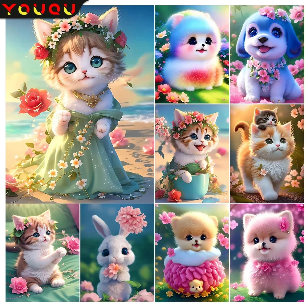 YOUQU-Cartoon-Series-Diamond-Painting-Cute-Animals-Small-Size-Mosaic ...