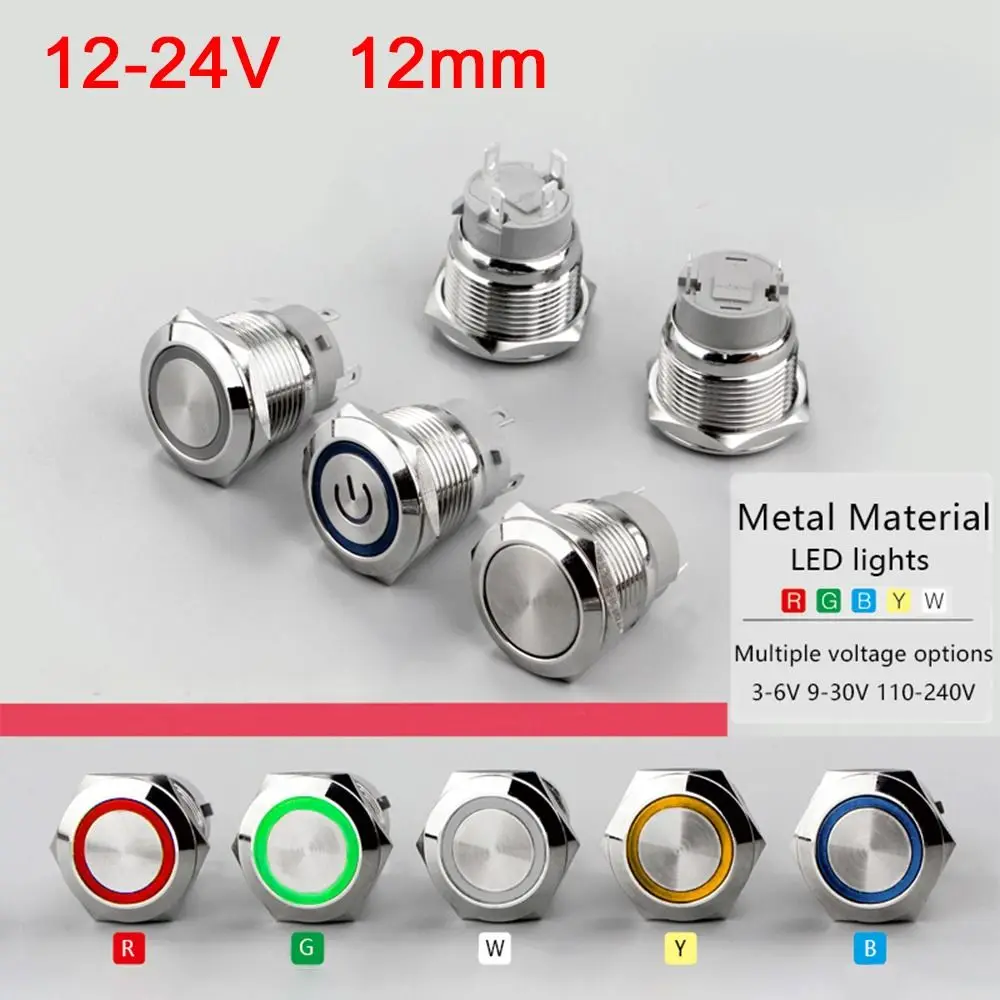 3pcs-12mm-Waterproof-Automatic-Reset-Self-locking-DC-12-24-V-Momentary ...