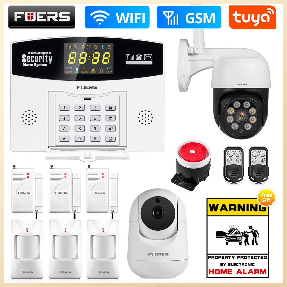 Fuers W210 Tuya Smart WIFI Home Alarm System 433 MHZ Wireless & Wired ...