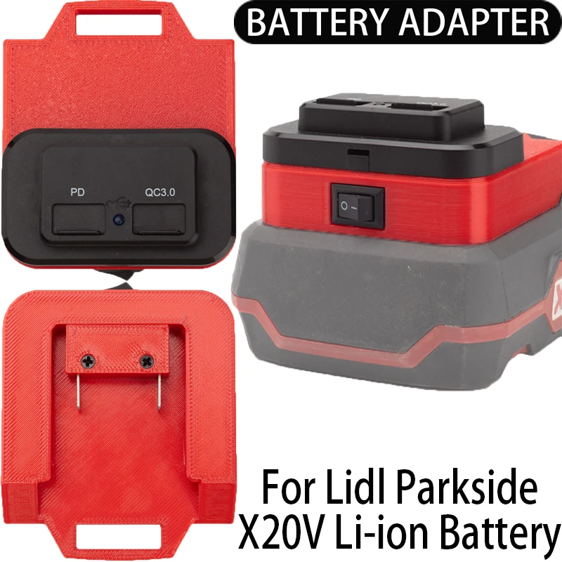 battery-adapter-USB-Power-Source-Adapter-for-Lidl-Parkside-X20V-Team-Li ...