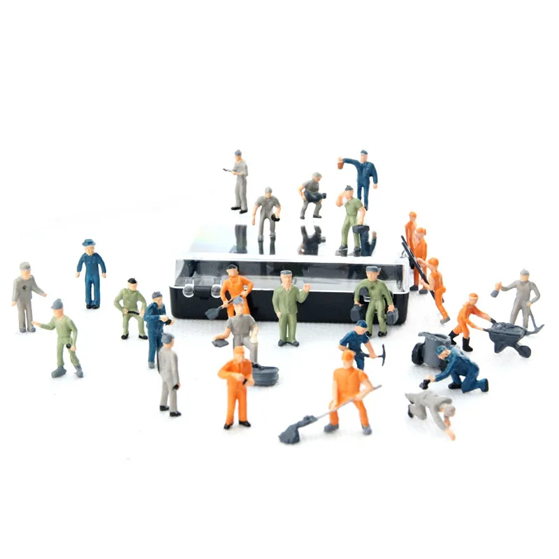 25pcs 1:87 Scale Miniature Figures Model Railway Worker Miniature ...