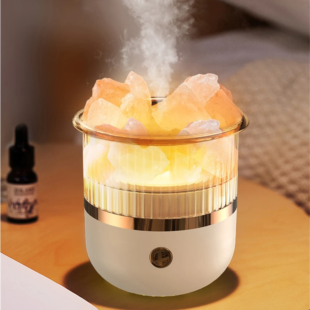 160ml Salt Stone Air Humidifier LED Lamp USB Essential Oil Diffuser Car ...