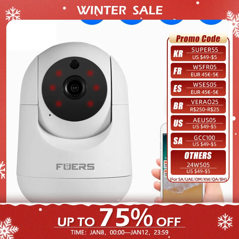 Fuers 3MP WiFi Camera Tuya Smart Home Indoor Wireless IP Surveillance ...