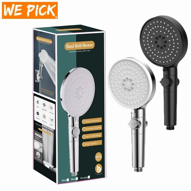 Wepick Large Panel Upgrade Five Speed Supercharged Shower Head One Key