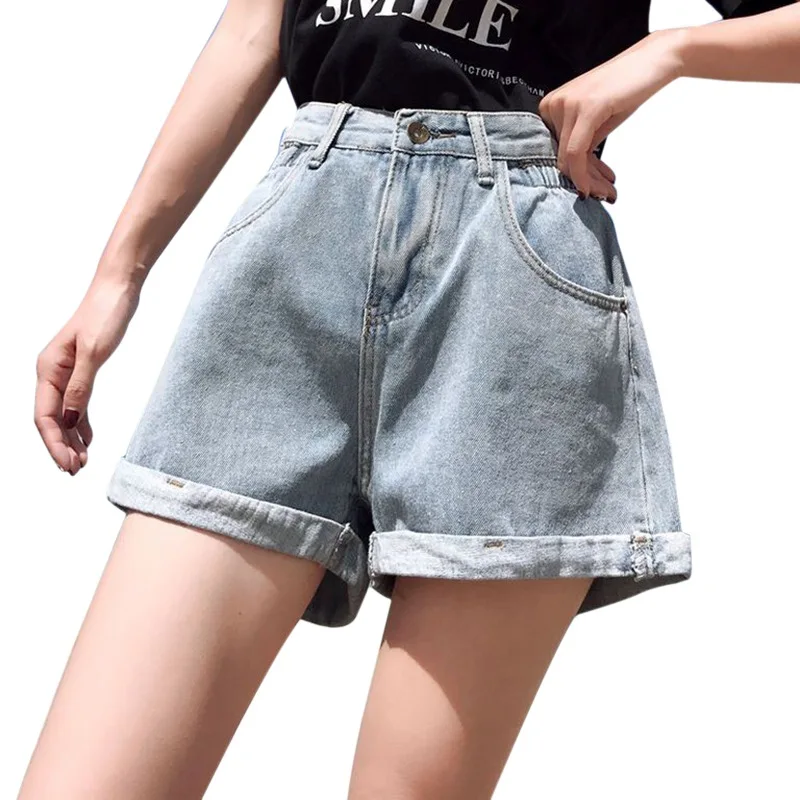 Women-Denim-Jean-Shorts-High-Waisted-Casual-Summer-Folded-Hem-Short ...