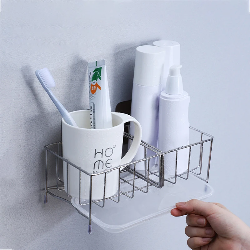 Stainless-Steel-Toothbrush-Holder-Punch-free-Bathroom-Toothpaste-Holder ...