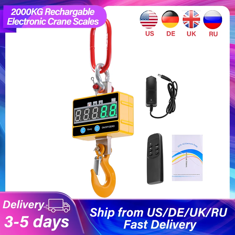 2t 2000kg Electronic Crane Scales Hanging Scales Digital Hook Hanging ...