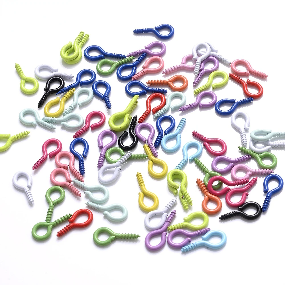 100pcs/Lot 4x8mm Colorful Eyepins For Jewelry Making Findings Eyelets ...