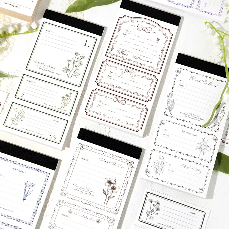 Yoofun-50sheets-Vintage-Memo-Pads-with-Frame-Retro-Notepads-Decorative ...