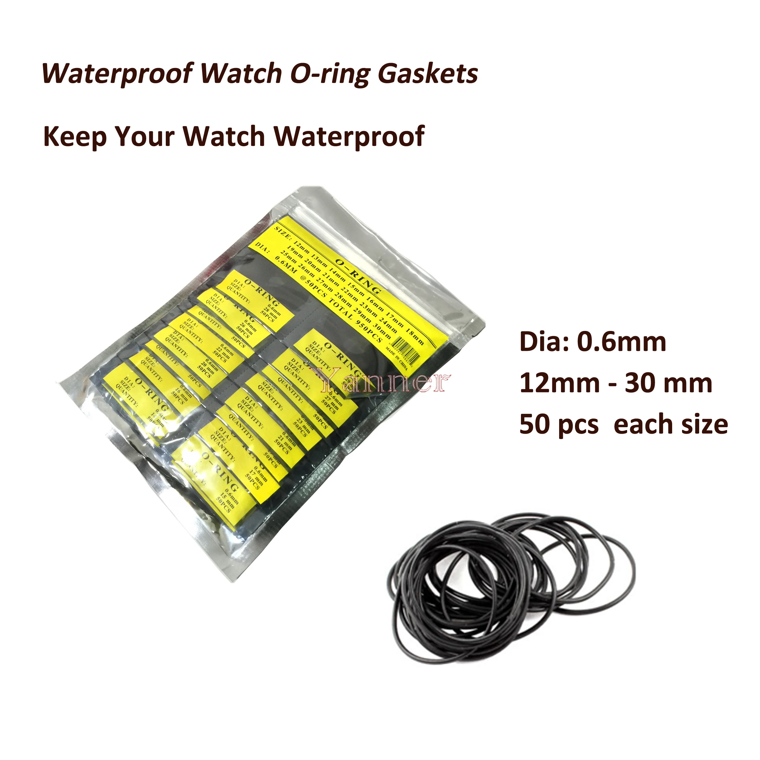 Thick-0-6mm-Size-12-30mm-O-Ring-Watch-Case-Back-Gasket-Rubber-Seal ...