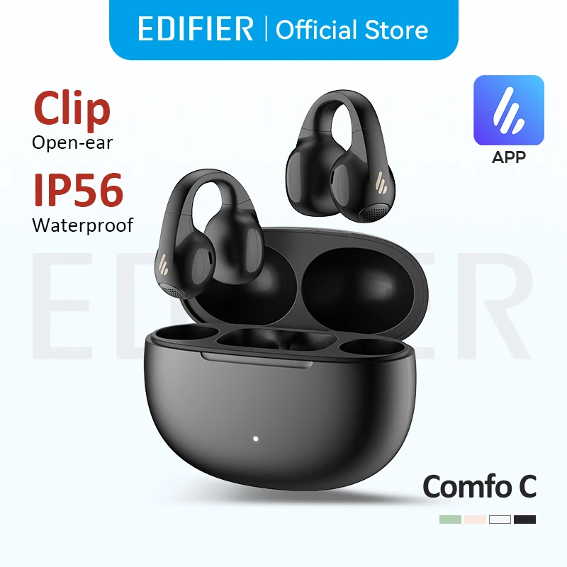Edifier Comfo C Open-Ear Wireless Bluetooth Earbuds Clip-On Sports ...