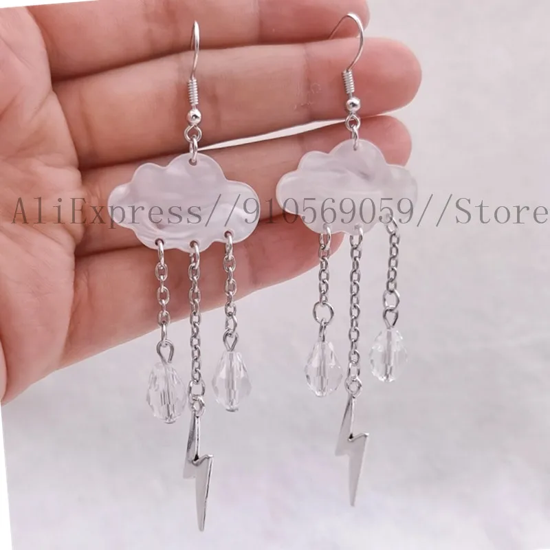 Cute-Cloud-Lightning-Earrings-Acrylic-Rain-Cloud-Earring-Transparent-Crystal-Teardrop-Rain-water ...