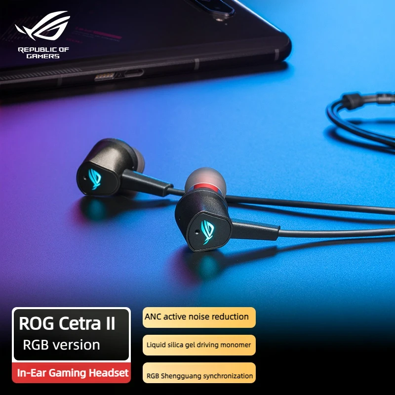 Asus-Rog-Cetra-II-RGB-Noise-Reduction-Wired-Delay-Free-Gaming-Earphones ...