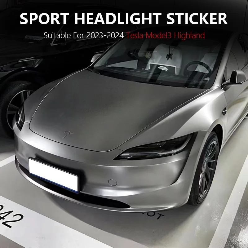 Bumper-Fang-Shadow-Sticker-For-Tesla-Model-3-Highland-2024-Headlight ...