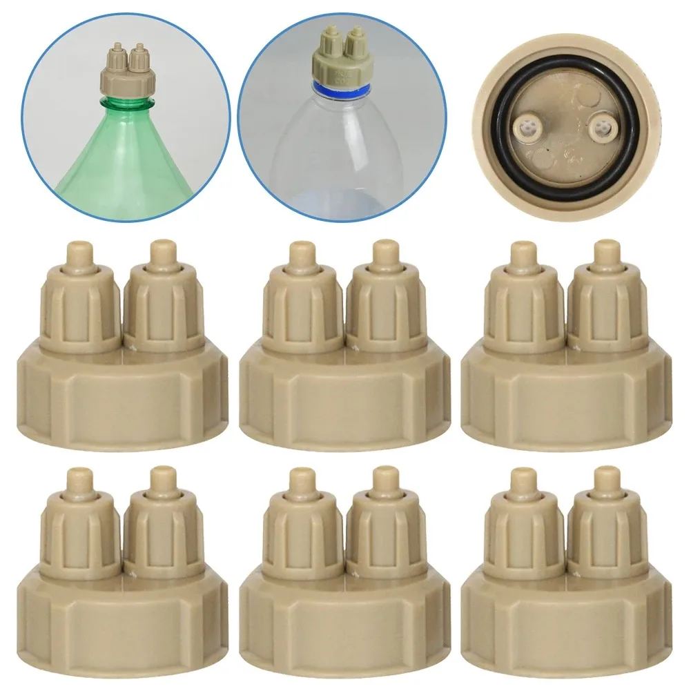 1-6pcs Plastic CO2 Generator Bottle Cap Carbon Dioxide Quick Screw Fish ...
