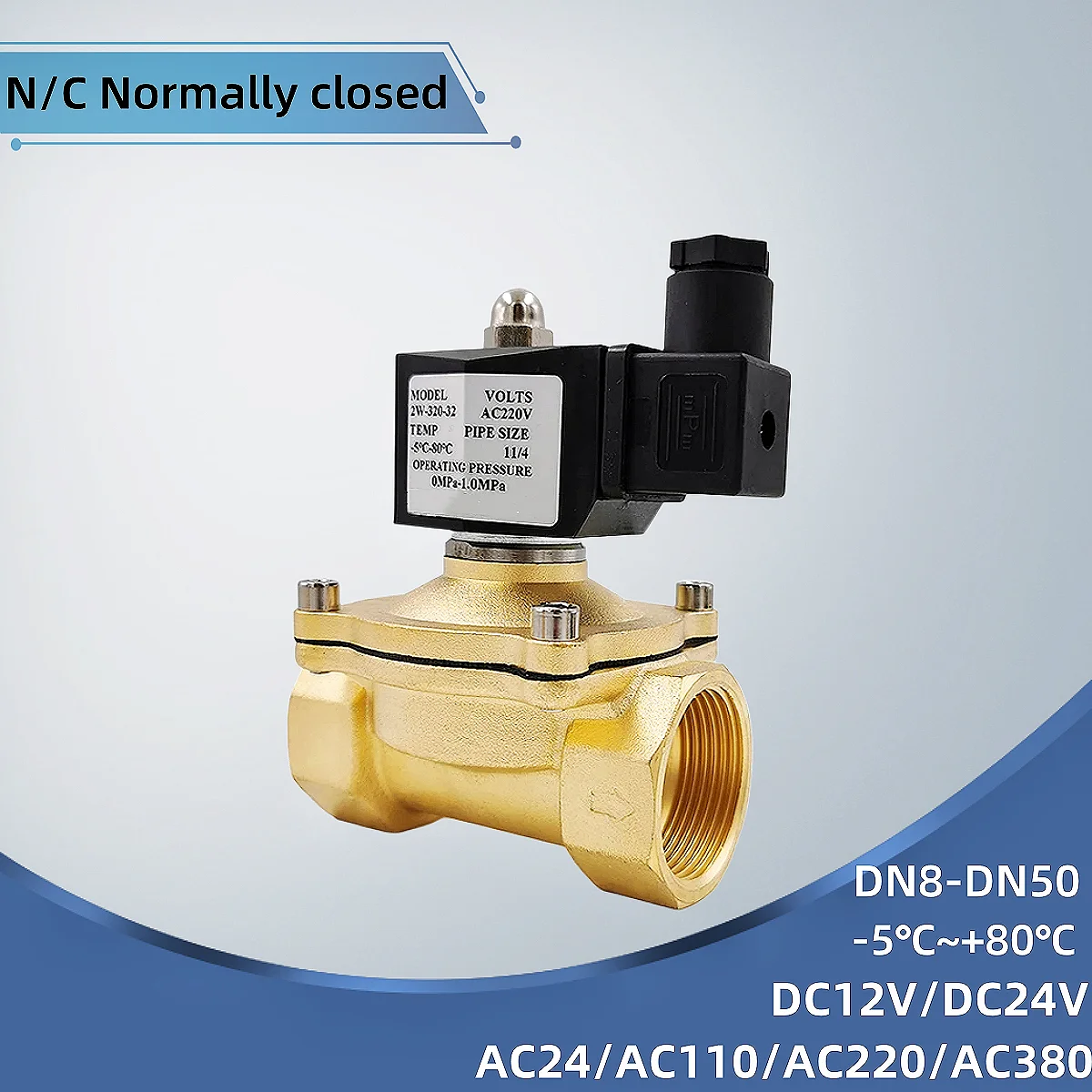 Water-Solenoid-Valve-DC12V-DC24V-AC110V-AC220V-Brass-Electric-Valve ...