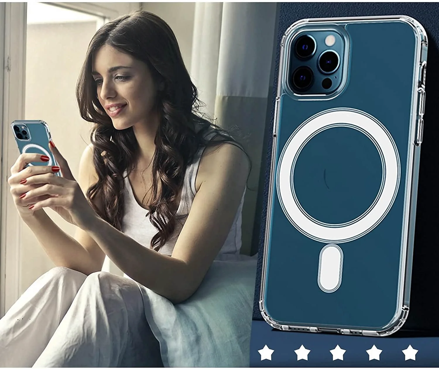 Caixa-transparente-do-telefone-m-vel-com-suporte-de-carregamento-para ...