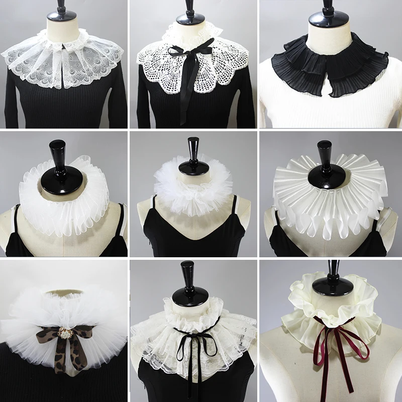 Women-Vintage-Embroidery-Floral-Fake-Collar-for-Ladies-Ruffles-Stand ...