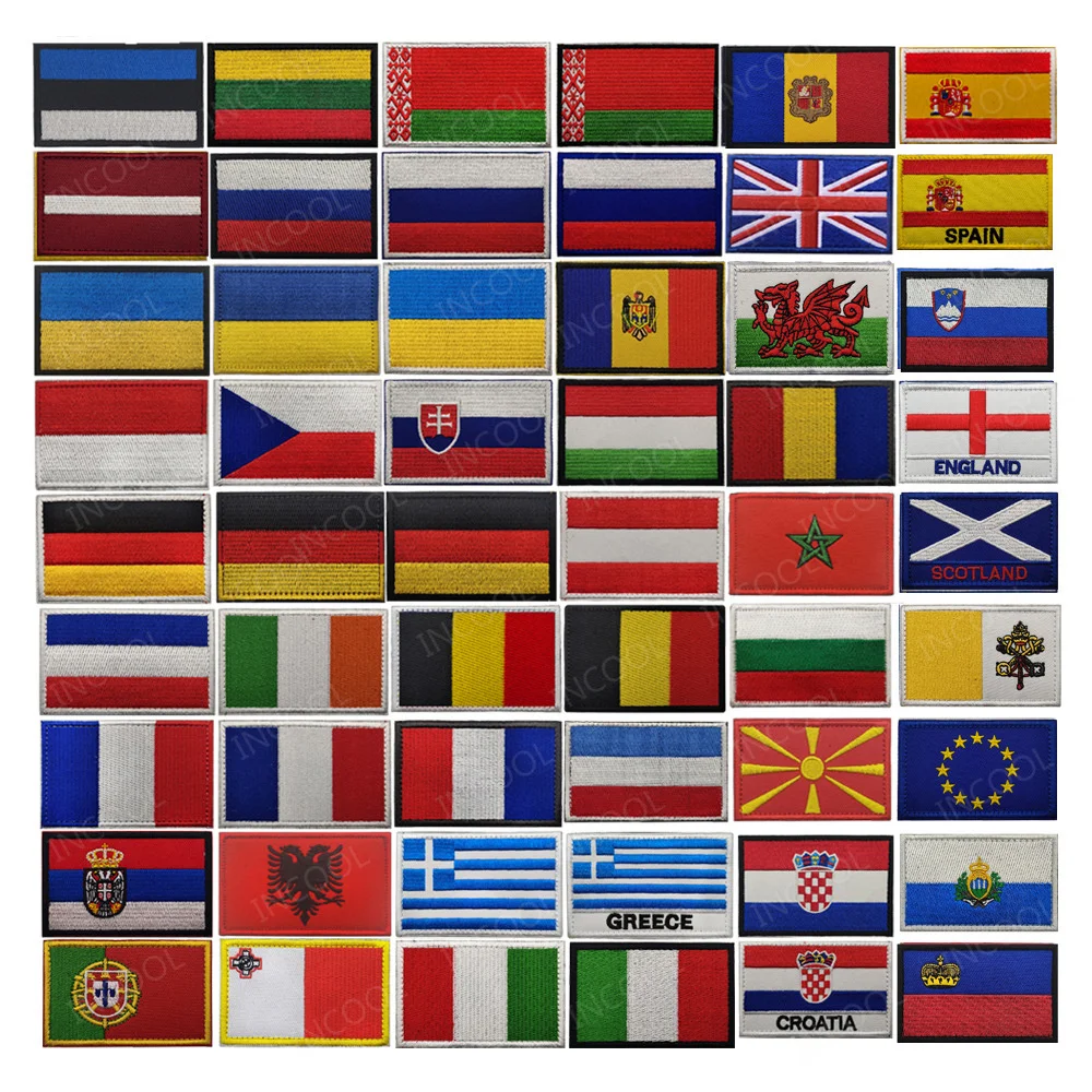 European Flags National Flag Embroidered Patch Tactical Appliques ...