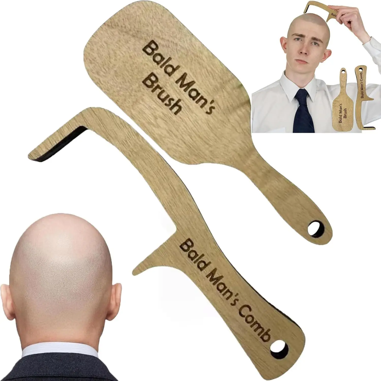 Bald Man Shine Buffer Comb & Brush Hairless Head Polishing Tool for ...